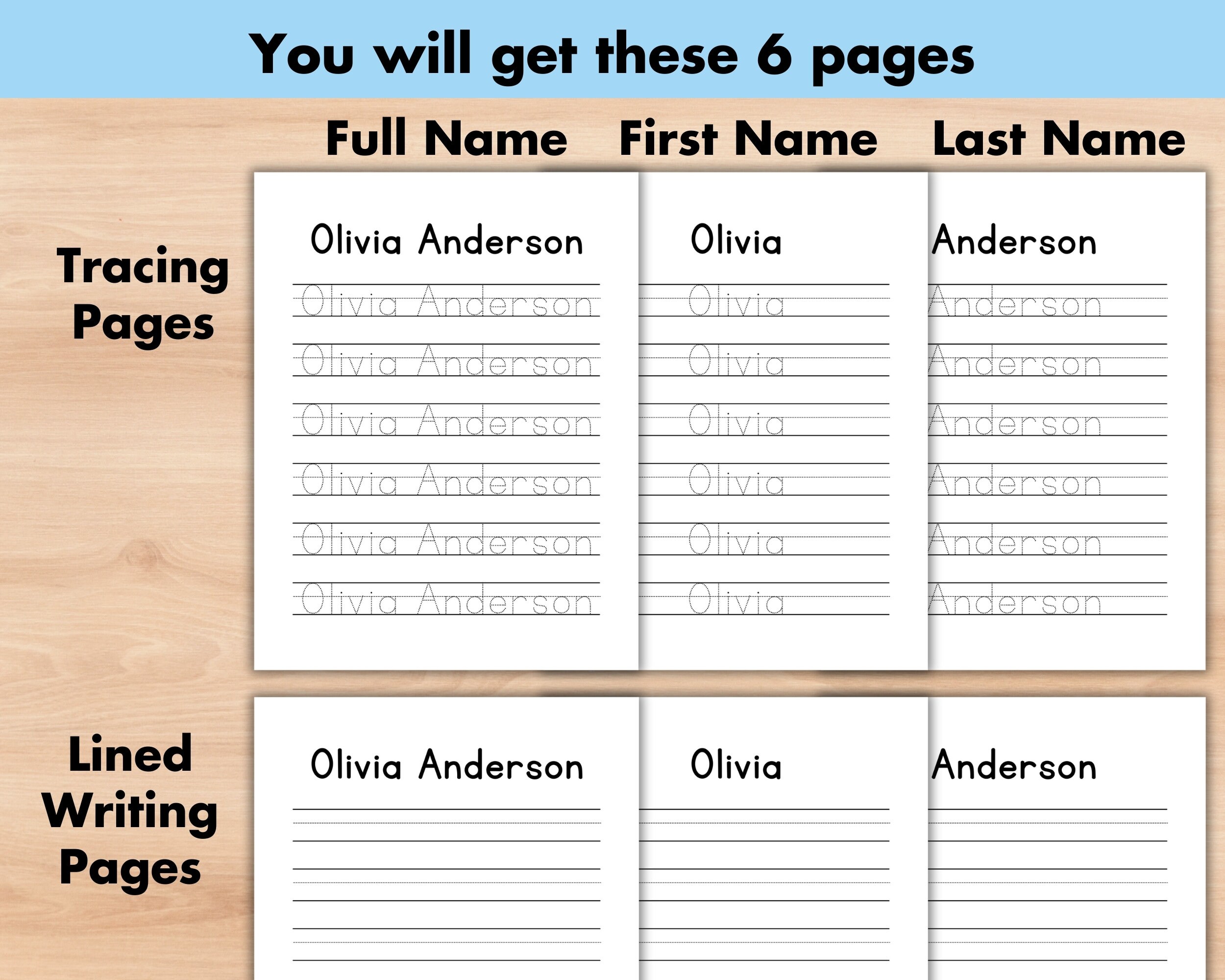 Custom Name Tracing Page Personalized Name Trace Handwriting Practice ...