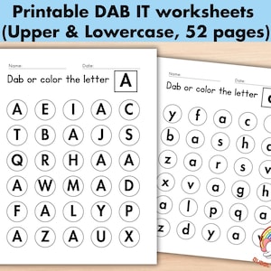 52 Printable Alphabet Dab It Worksheets, Uppercase ABC Worksheets ...