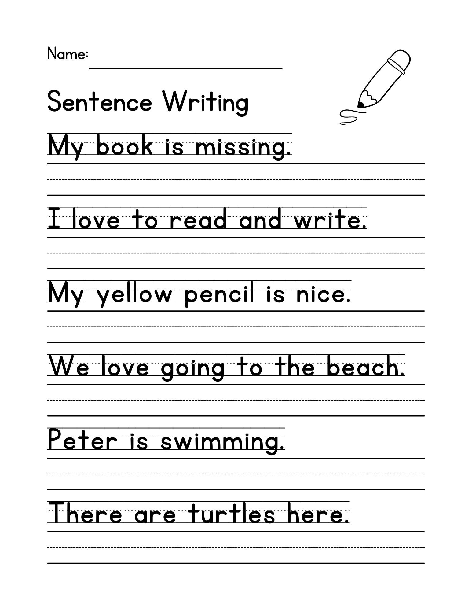 180 Write the Sentence Worksheets, Printable Sentences Writing Practice ...
