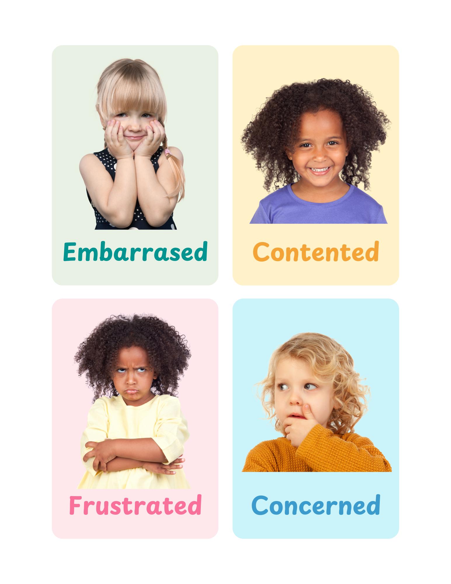 28 Photo Emotions Flashcards, Printable Feelings Flash Cards, Real ...