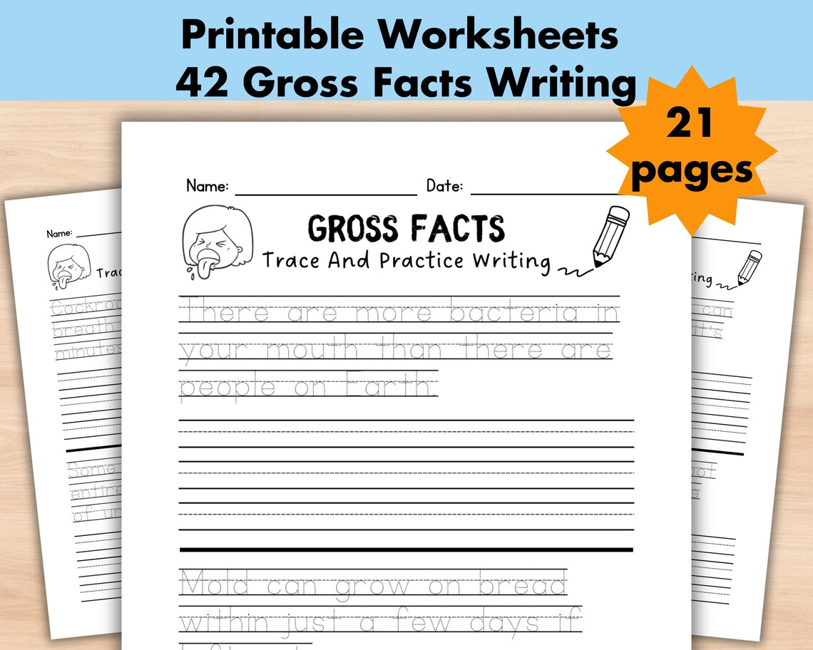 42 Gross Facts Write the Sentence Worksheet, Printable Sentences ...