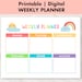 Colorful Kids Weekly Planner | Homeschool Schedule Organizer | Instant ...