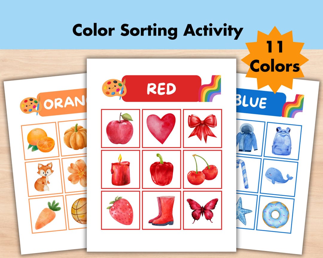 Color Matching Activity for Kid, Toddler Color Printable, Montessori ...