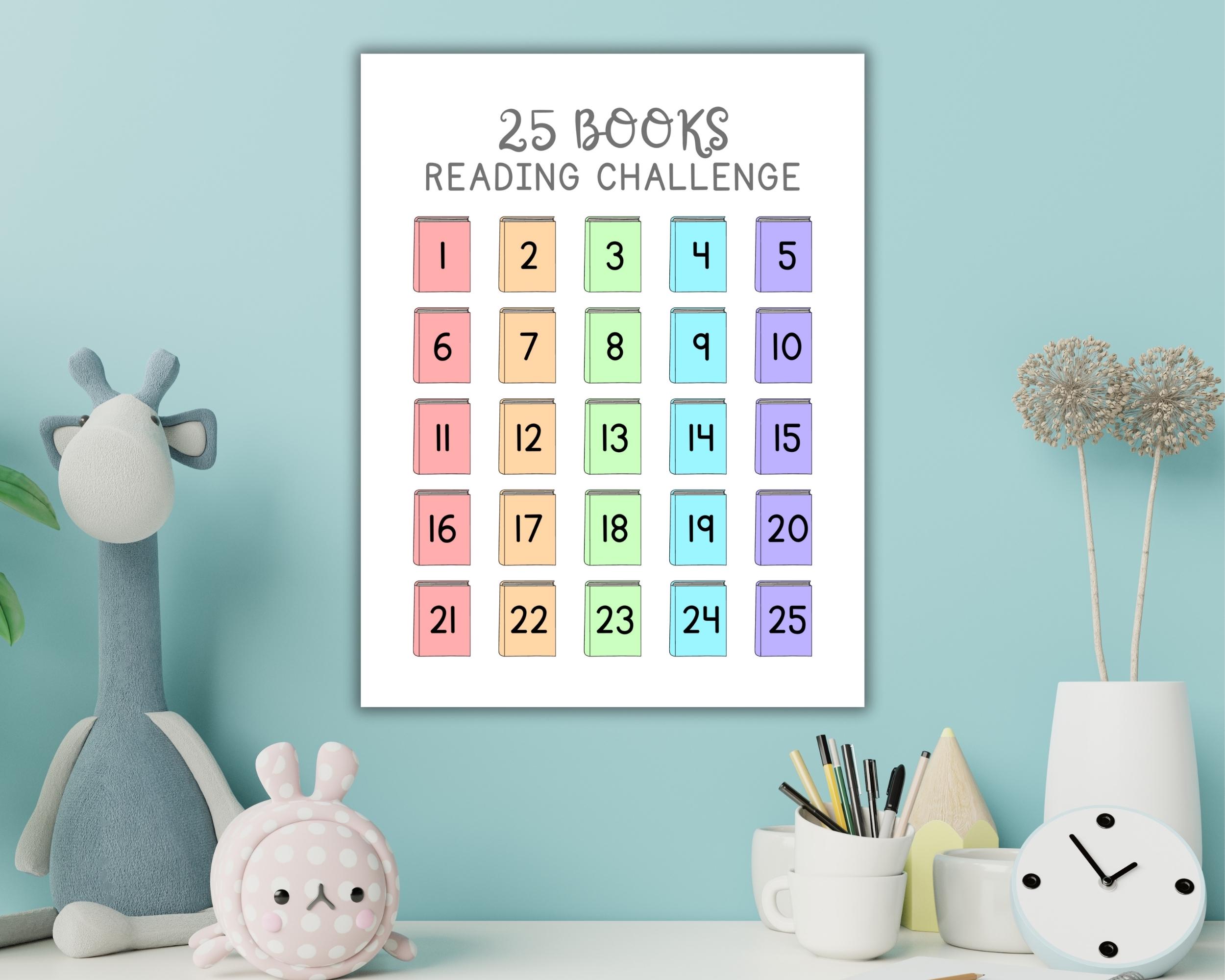 Printable Reading Challenge Chart Rainbow, Kids Book Tracker Bookmarks ...