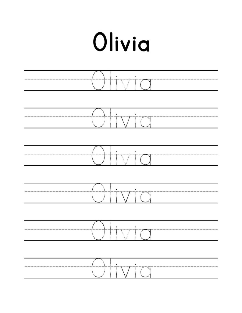 Custom Name Tracing Page Personalized Name Trace Handwriting Practice ...
