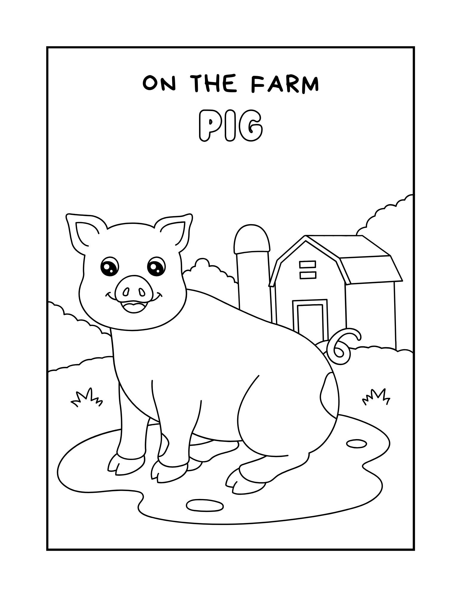 30 Farm Animals Coloring Pages for Kids, Farm Coloring Pages, Farm ...