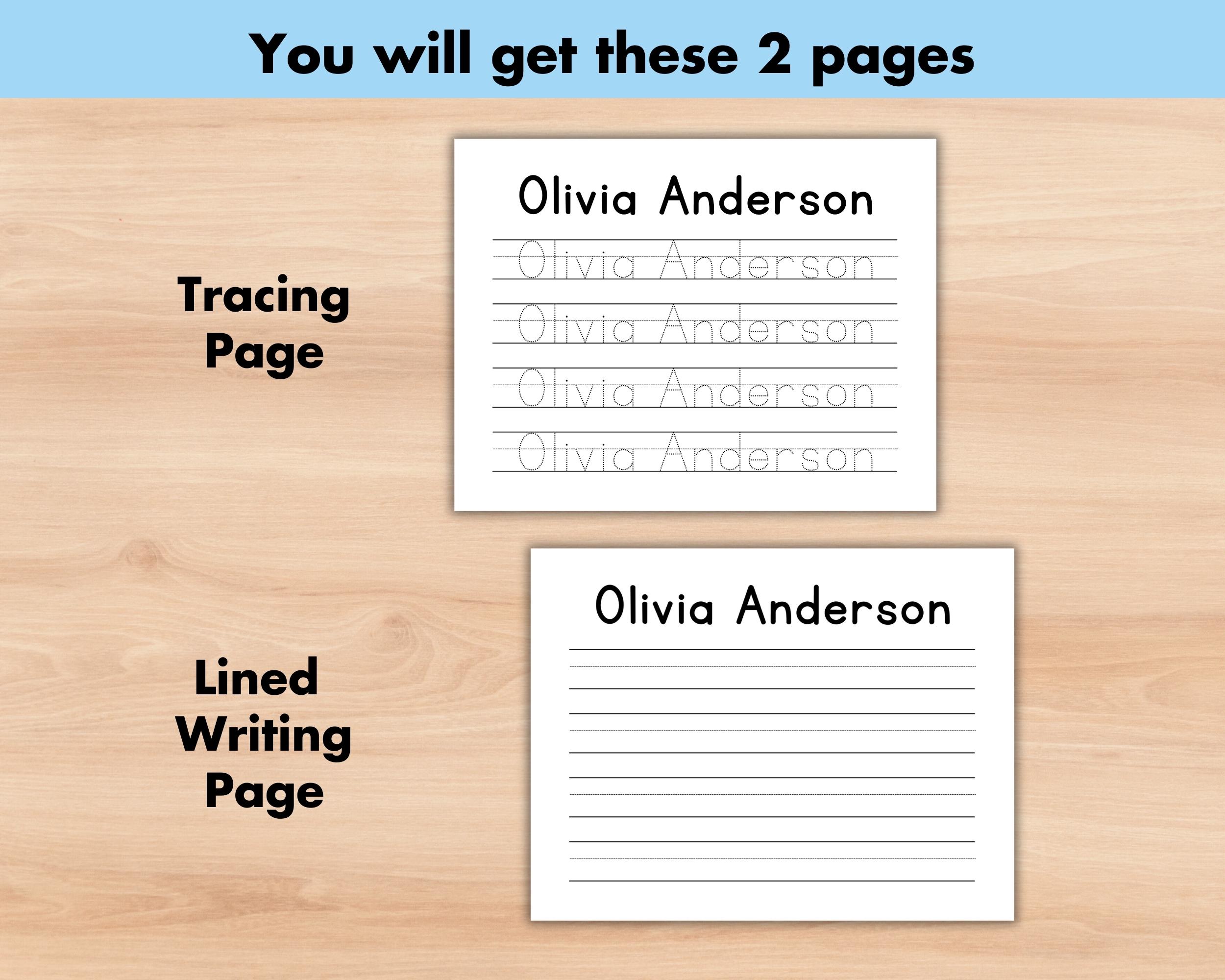 Pre-k Custom Name Tracing Worksheet, Personalized Name Trace ...