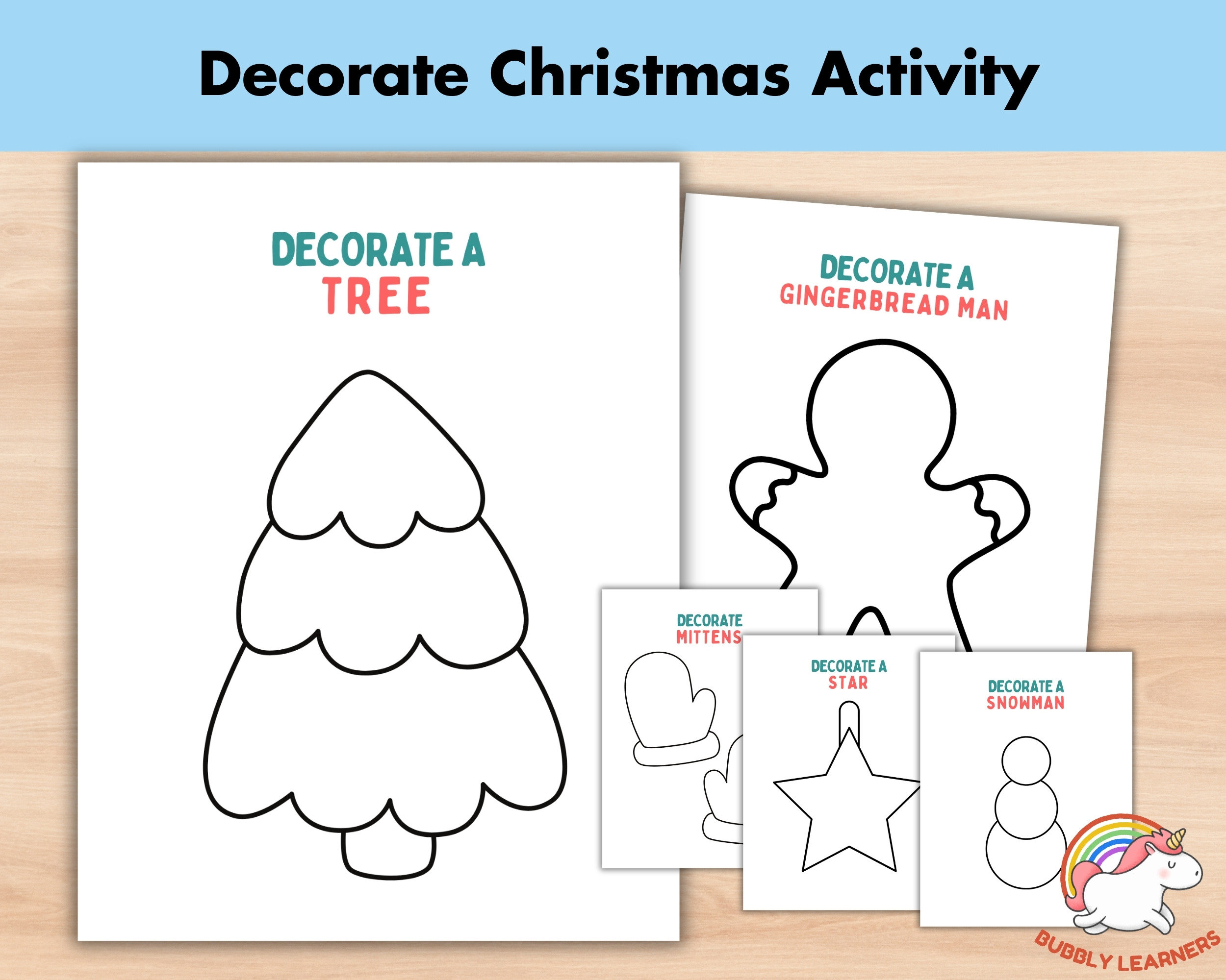 15 Decorate Christmas Craft Pages, Printable Jumbo Christmas Coloring ...