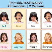 Set of 16 Printable Emotion Cards, Emotion Posters, Teaching Emotions ...