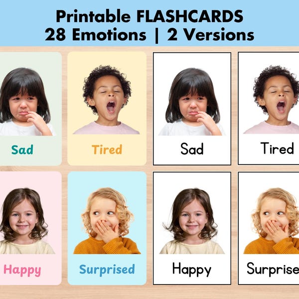 Feelings Chart Kids Printable - Etsy
