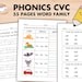Phonics CVC Word Family Worksheet Bundle, Homeschool Kindergarten ...