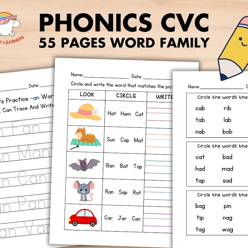 Cvc Words - Etsy