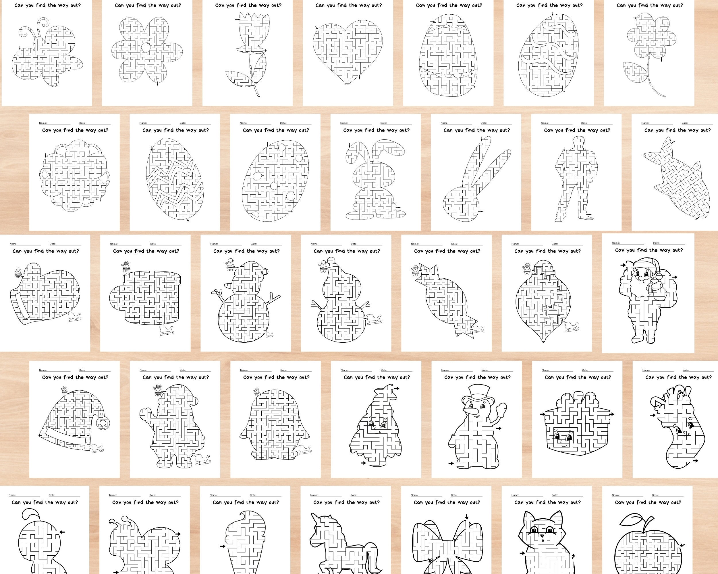 35 Printable Maze Puzzle Challenges, Children's Activities ...