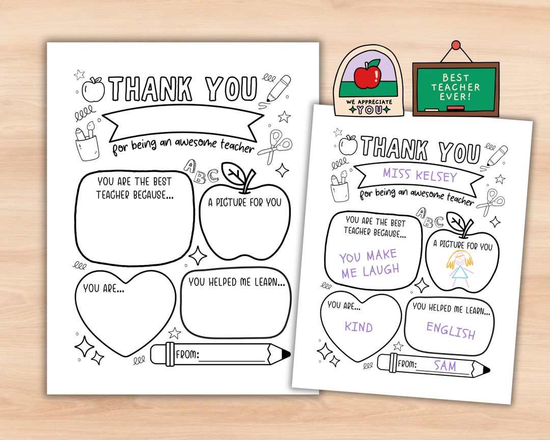 Teacher Appreciation Week Printable Teacher Appreciation Gift Thank You ...