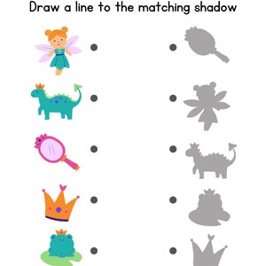 Shadow Matching Worksheets, Match the Picture, Kindergarten Preschool ...
