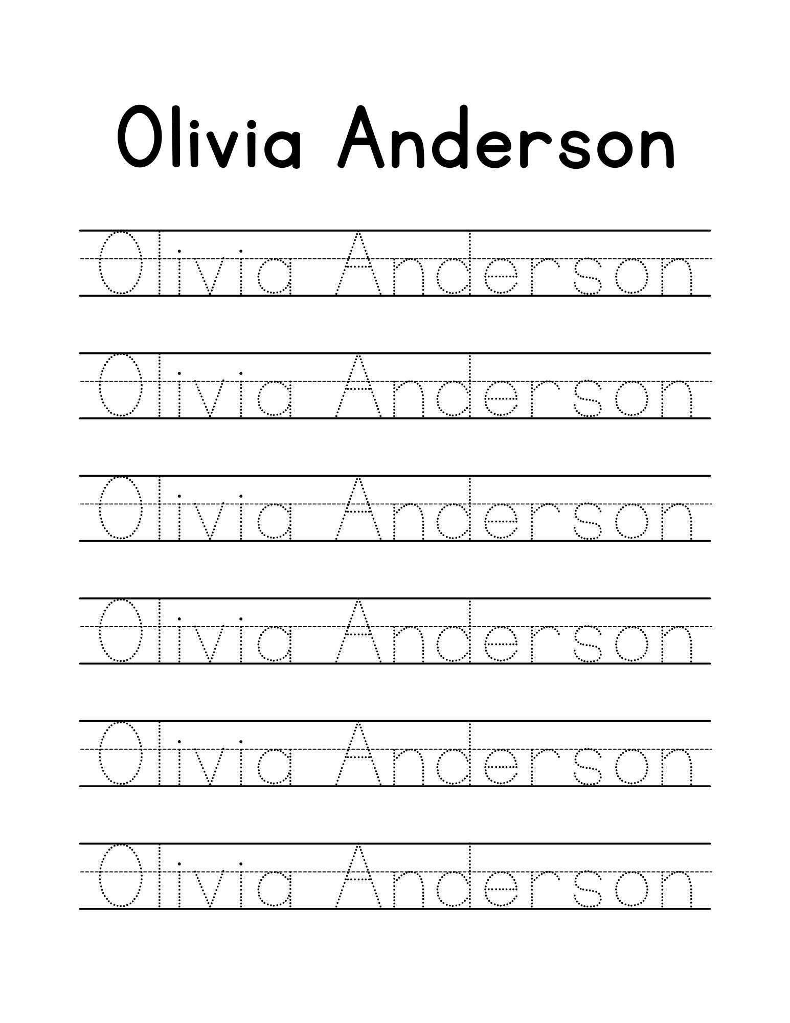 Custom Name Tracing Page Personalized Name Trace Handwriting Practice ...