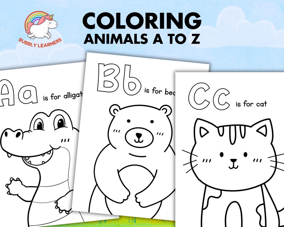 Big ABC Coloring Pages, Animal Alphabet Preschool Color of the Week ...