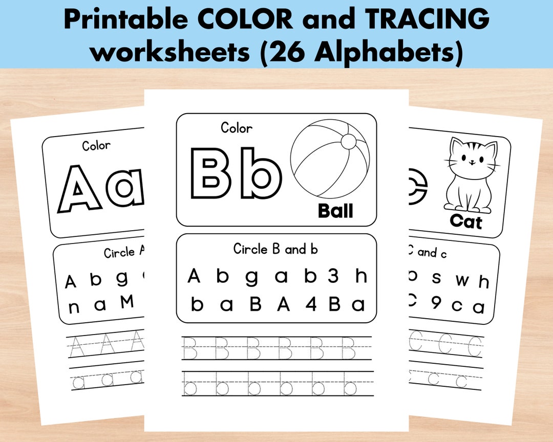 Preschool Alphabet Worksheets, Toddler ABC Practice,lowercase Uppercase ...