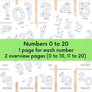 Preschool Numbers Tracing Worksheet, Handwriting Practice, Basic ...