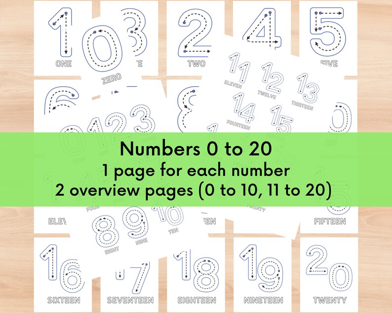 Preschool Numbers Tracing Worksheet, Handwriting Practice, Basic ...