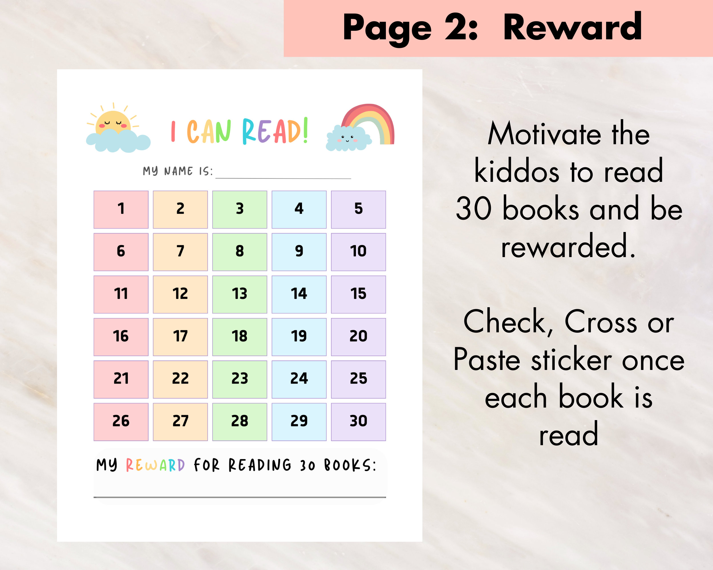 Printable Kids Reading Log Rainbow, Kids Book Tracker Bookmarks ...