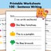 Write the Sentence Worksheets, Handwriting Trace Fun Facts, Printable ...