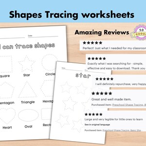 Preschool Shape Tracing, Basic Shape Tracing, Shape Tracing Worksheets ...