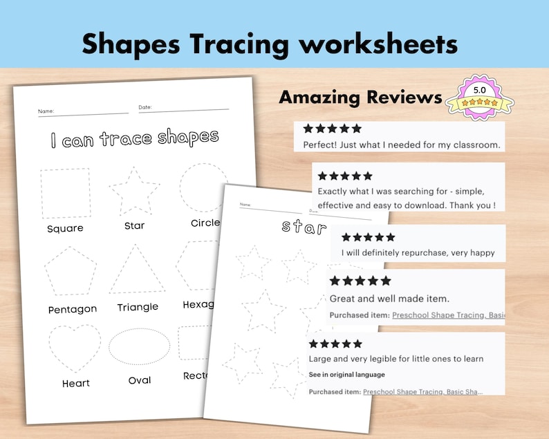 Preschool Shape Tracing, Basic Shape Tracing, Shape Tracing Worksheets ...