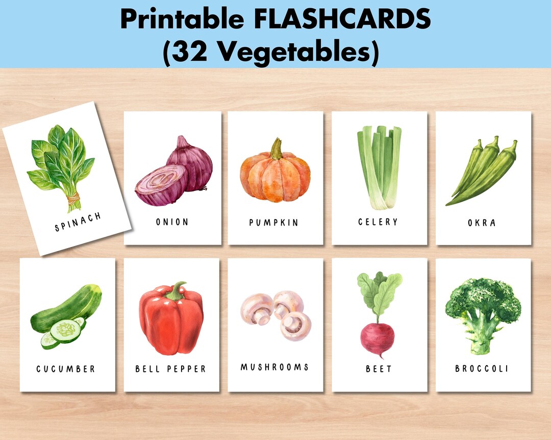 Vegetable Flashcards, Printable Vocabulary Cards, Homeschool Activities ...