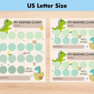Printable Reward Chart Toddler Dinosaur, Kids Routine Tracker,reward ...