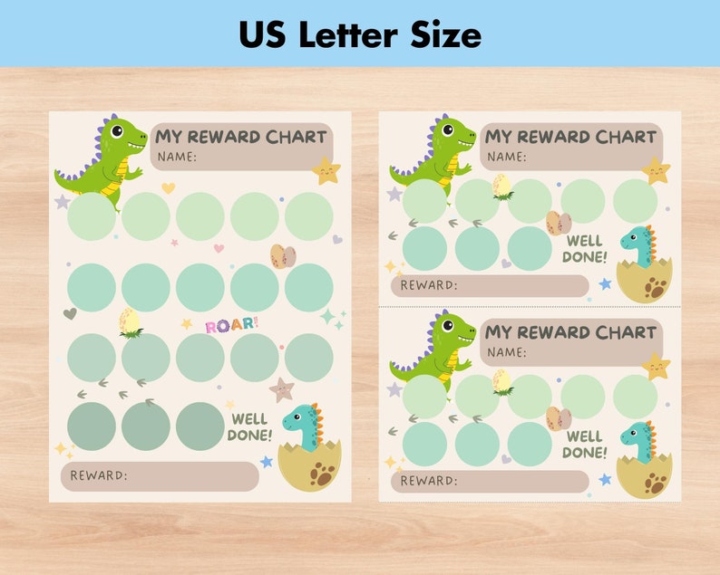 Printable Reward Chart Toddler Dinosaur, Kids Routine Tracker,reward ...