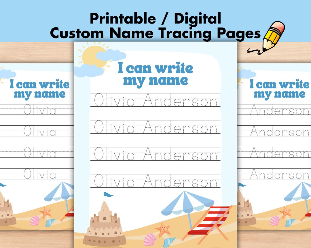 Custom Name Tracing Page, Dry Erase Name Mat, Name Activity, Can Write ...
