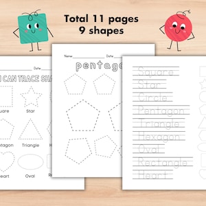 Preschool Shape Tracing, Basic Shape Tracing, Shape Tracing Worksheets ...