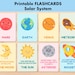 Solar System Flashcards Printable, Planets Flash Cards,interesting ...