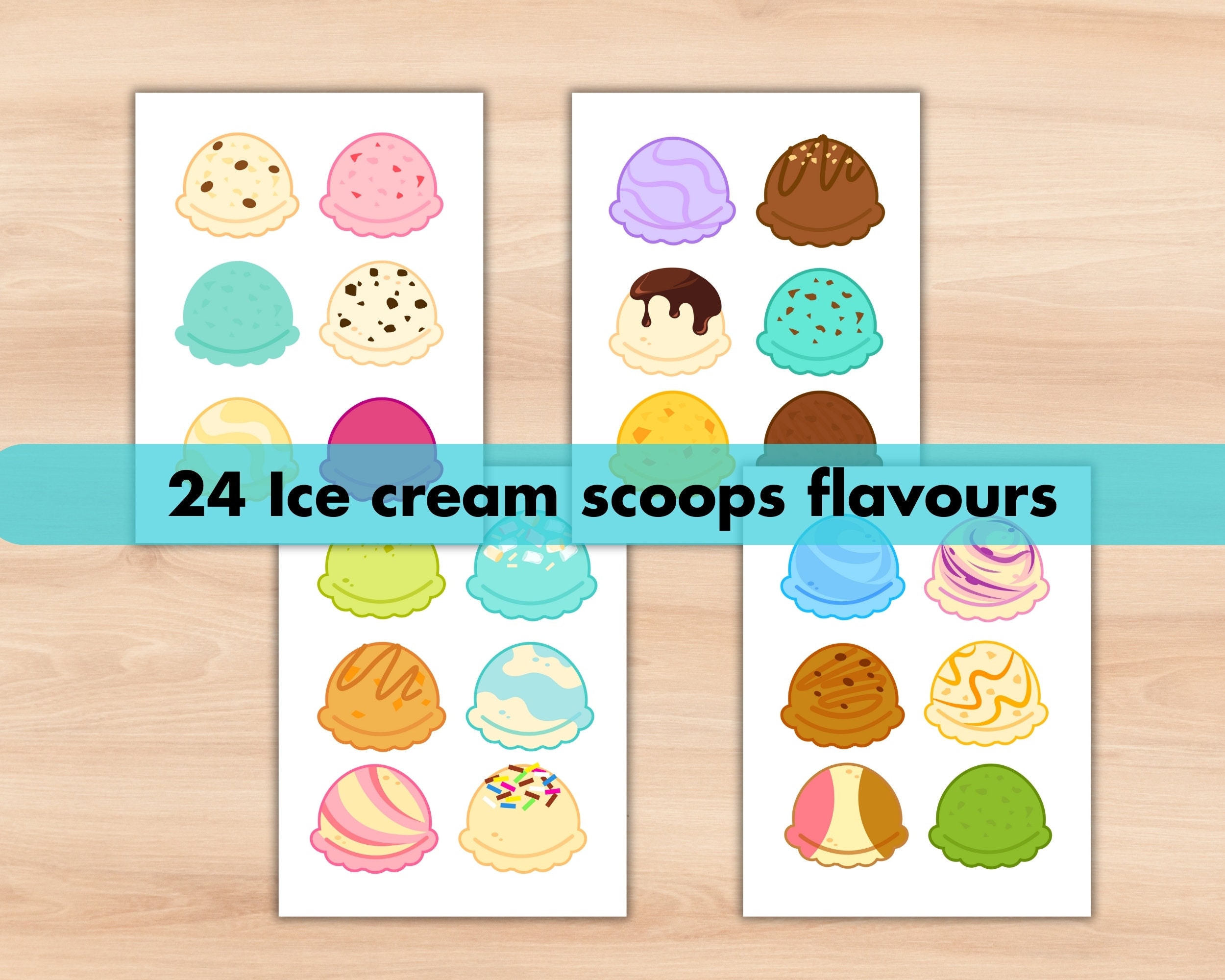 Count the Ice Cream Scoops, Printable Preschool Math Counting 1-20 ...