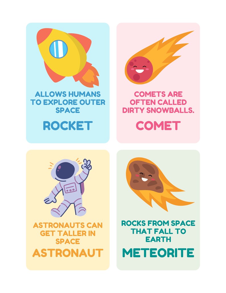 Tarjetas didácticas imprimibles sobre el sistema solar, tarjetas ...