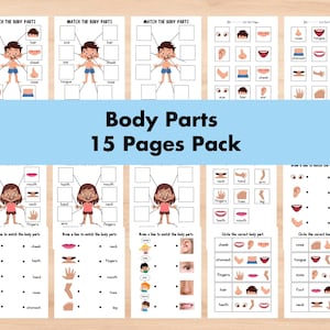 Body Part Matching Game, Toddler Busy Book Page, Instant Download ...