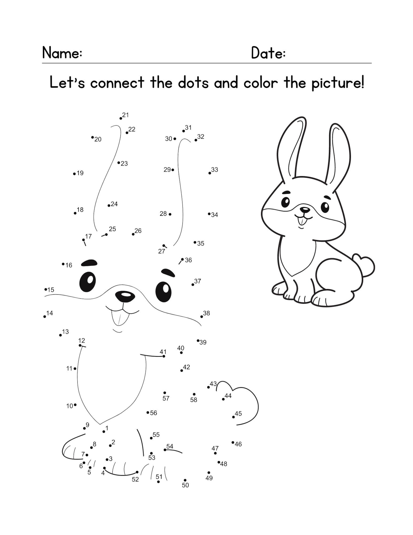 Dot to Dot Worksheet Connect the Dots Printable Pages, Preschool ...