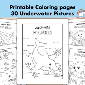 Ocean Coloring Page, Kids Coloring Book, Sea Animal Coloring for Kids ...
