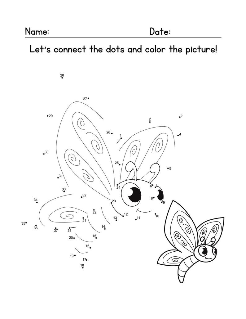 Dot to Dot Worksheet Connect the Dots Printable Pages, Preschool ...