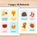 28 Autumn Flashcards, Fall Vocabulary Nature Cards, Printable ...