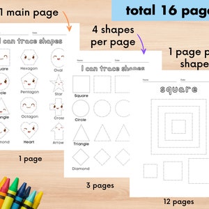 Printable Shape Tracing Worksheet, Preschool Basic Shape Homeschool ...