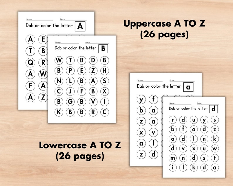 52 Printable Alphabet Dab It Worksheets, Uppercase ABC Worksheets ...