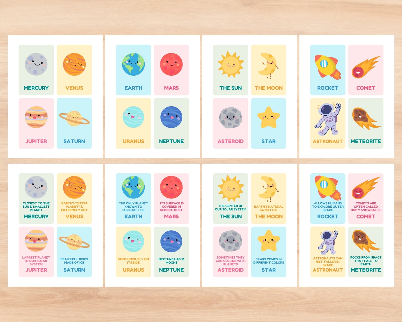 Solar System Flashcards Printable, Planets Flash Cards,interesting ...