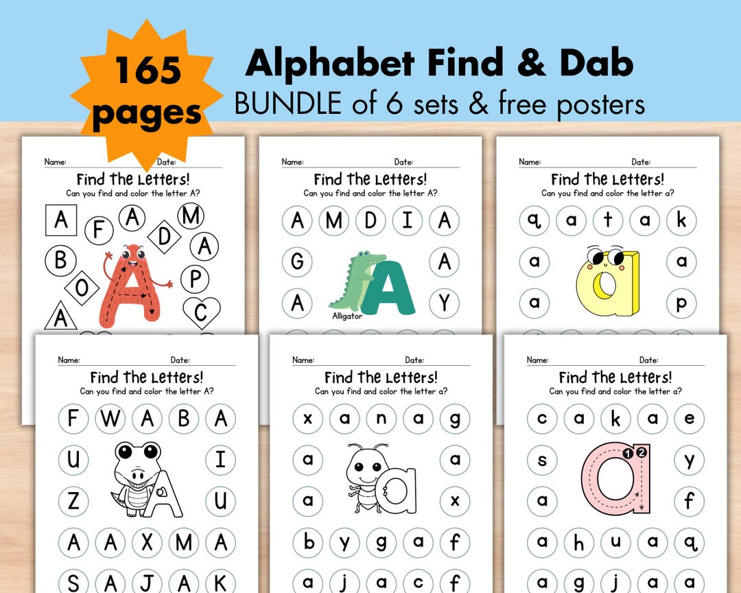 Letter Recognition Dab It Letters, Find the Letter, Preschool Printable ...
