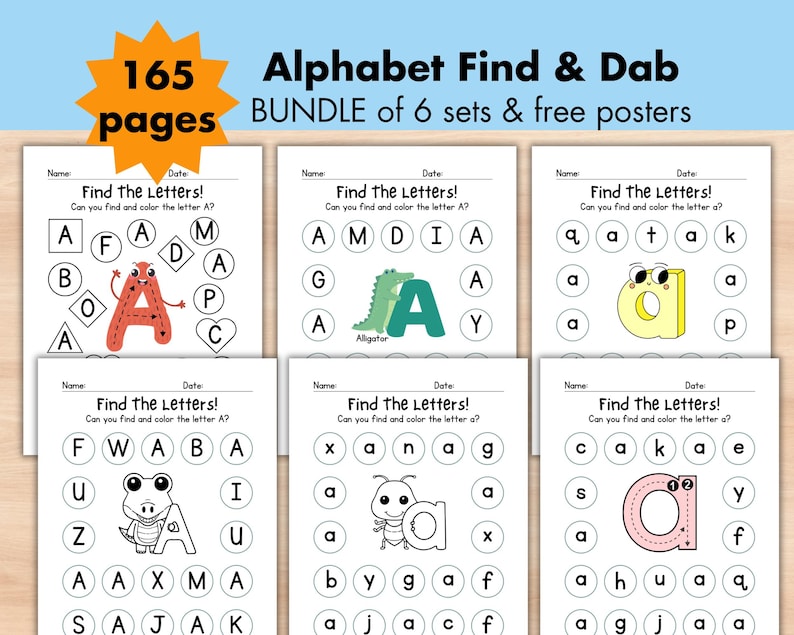 Letter Recognition Dab It Letters, Find the Letter, Preschool Printable ...