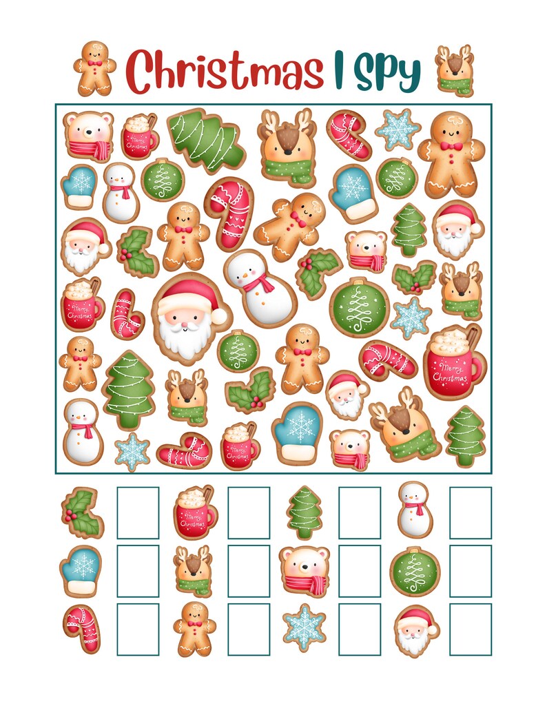 Christmas I Spy Printable Games, Christmas Game, Toddler & Preschool ...