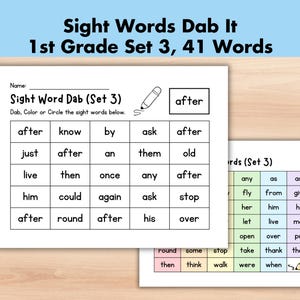 Sight Word Dab It Worksheet, Sight Word Activity, Printable Worksheets ...