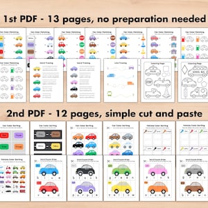 Toddler Busy Book Printable, Colour Sorting Matching Game, Car Color ...