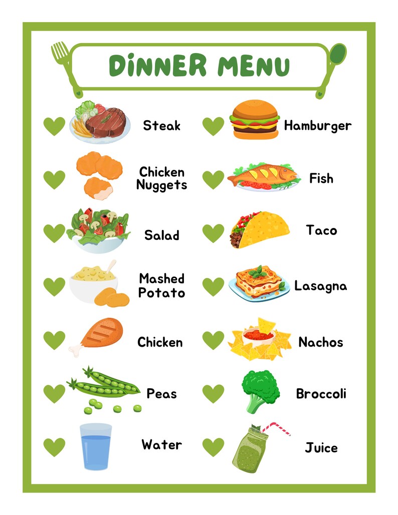 Pretend Play Menus, Pretend Restaurant Menus Kids Kitchen,printable ...